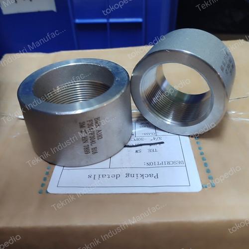 Jual Half Coupling Class 3000 Stainless Ss304 Drat 1" inch NPT ...