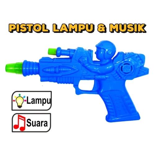 Jual Mainan anak pistol baterai bisa nyala lampu dan suara keren murah harga satuan perpcs ...