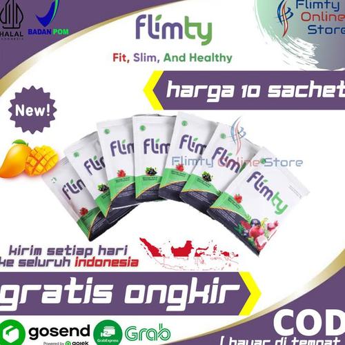 Jual 10 Sachet Flimty Fiber Detox Diet Pelangsing Pembakar Lemak Flymty ...