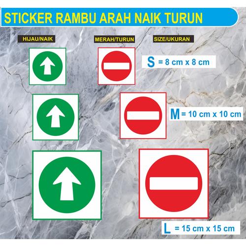 Jual Stiker Vinyl Rambu Arah Tangga / Arah Naik Turun Tangga - S Merah ...