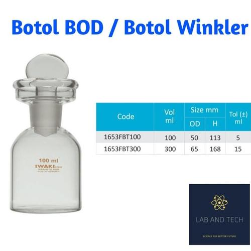 Jual Botol BoD Botol Winkler Iwaki 100 dan 300ml Original - 300ml - Kab ...