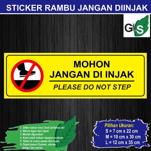 Jual Stiker Vinyl Rambu Tulisan Jangan di Injak / Mohon Jangan di injak ...