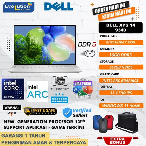 Jual Laptop Dell XPS 9340 Intel Ultra 7 16gb DDR5 512GB SSD 512GB Wuxga ...