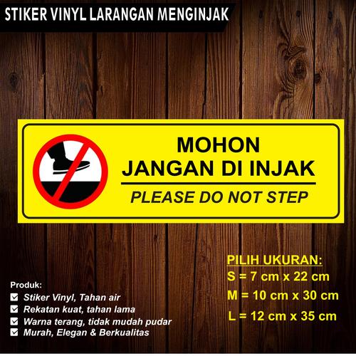 Jual Stiker Vinyl Rambu Jangan di Injak / Mohon Jangan di injak / Rambu ...
