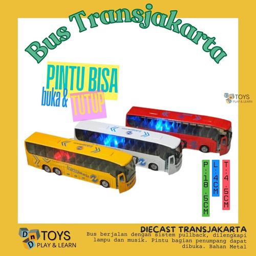 Jual Mainan Anak - Die Cast Diecast Bus Trans Jakarta Bis Lampu Musik ...