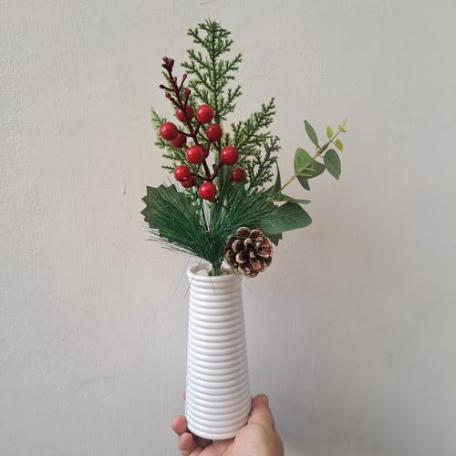 Jual hiasan natal dekorasi natal bunga meja cantik tangkai berry ...
