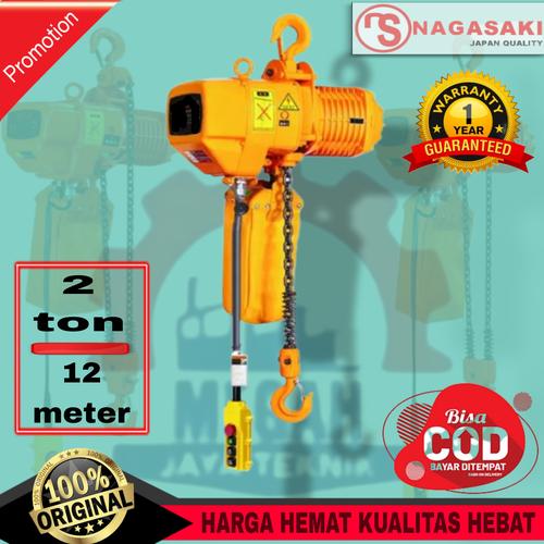 Jual ELECTRIC CHAIN HOIST KAP 2 TON X 12 METER 220/ 1 PHASE NAGASAKI ...