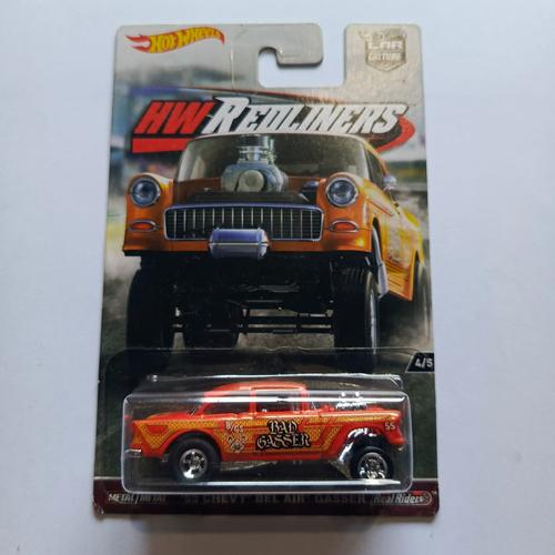Jual hotwheels hot wheels hw redliners 55 chevy bel air gasser orange ...