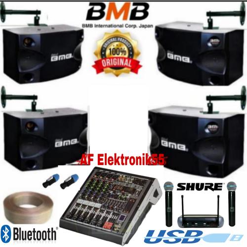 Jual Paket Sound System BMB 4 Unit Speaker + Power Mixer Original ...