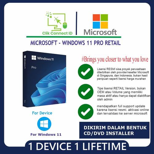 Jual Microsoft Windows 11 Pro Original Retail 1 PC Lifetime Asli sisa ...