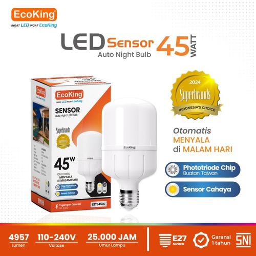 Jual EcoKing Lampu LED Sensor Cahaya Otomatis Malam 10 12 18 25 35 45 ...