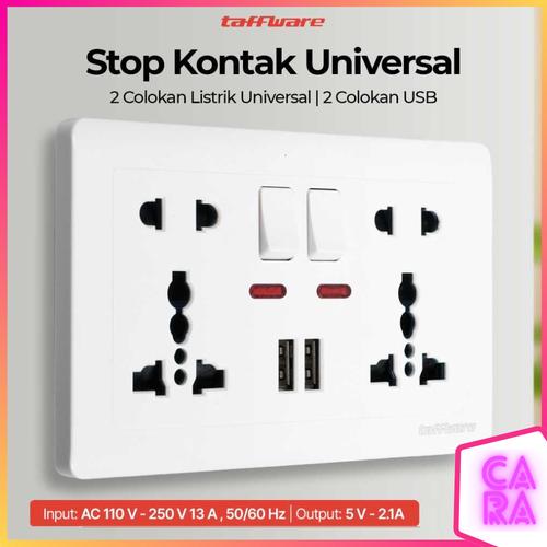 Promo Stop Kontak Dinding Colokan Listrik Tanam Tembok USB Port ON OFF ...