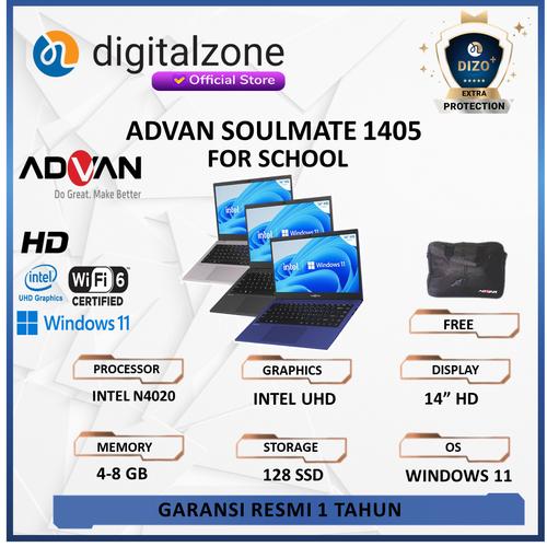 Promo ADVAN SOULMATE 1405 SG14S01A - N4020 4GB 128GB 14"HD IPS W11 ...
