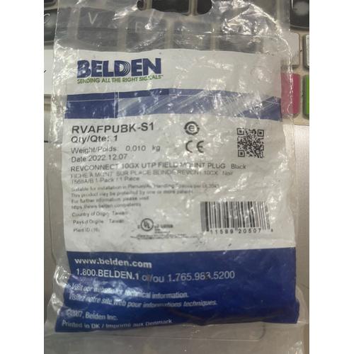 Jual Belden RJ45 Cat 6A / REVConnect 10GX UTP Field Mount Plug, Black ...