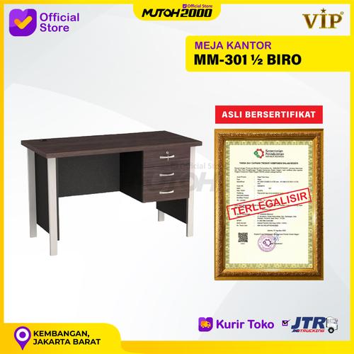 Promo Meja kantor 1/2 Biro 3 Laci Kaki Besi VIP MM-301 Bersertifikat ...