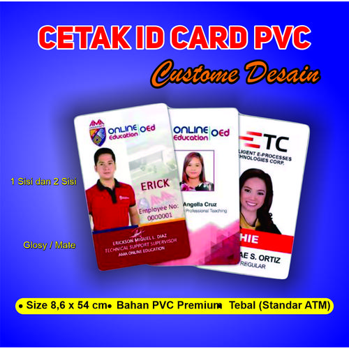 Promo Cetak Kartu Id Card PVC Tebal Custome Desain - 1 Sisi, 1000pcs ...