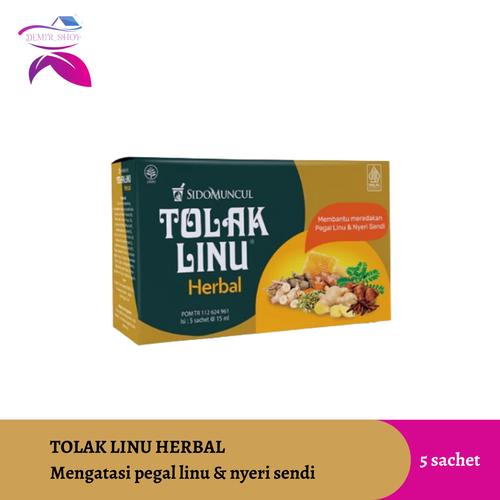 Jual Tolak Linu Cair Herbal Dus 5 Sachet Mengatasi Pegal Linu & Nyeri ...