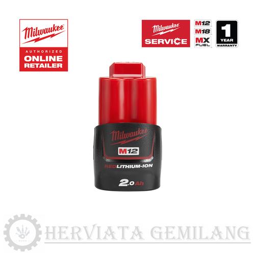 Jual Milwaukee M12 B2 REDLITHIUM Battery 2.0 Ah / 12V Lithium-Ion ...
