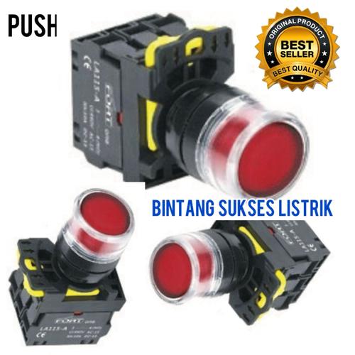 Jual ORIGINAL Push Button LED iluminated 220vac LA115-A5 01D 10D Pus ...