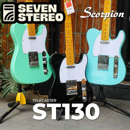 Jual Scorpion ST130 Telecaster Electric Guitar Maple FB - Hitam - Kota ...