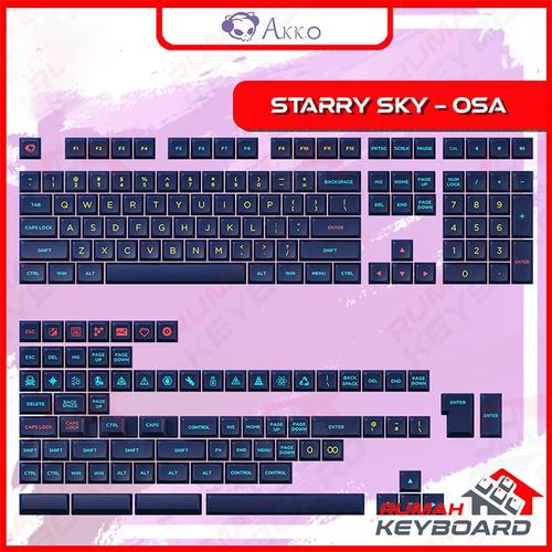 Promo AKKO GEAR KEYCAP - KEYCAPS - OSA - STARRY SKY NIGHT - PBT KEYCAP ...