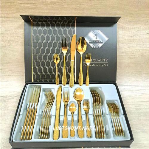 Promo VIORETA SKL-009 Sendok Set Sultan / Sendok Gold / Cutlery Set ...