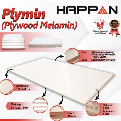 Jual Triplek Melamin Happan Plymin Happan Tripmin Happan - 3mm - Kab ...