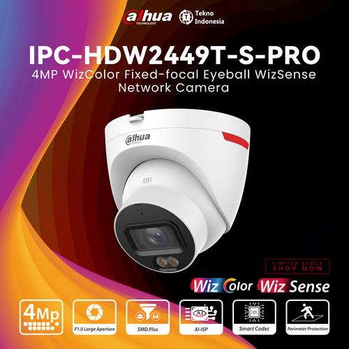 Jual Dahua IPC HDW2449T-S-PRO 4MP WizColor Audio Fixedfocal Eyeball ...