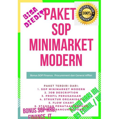 Jual PAKET SOP MINIMARKET + FLOWCHART+JOBDESC+PANDUAN STANDARISASI TOKO ...