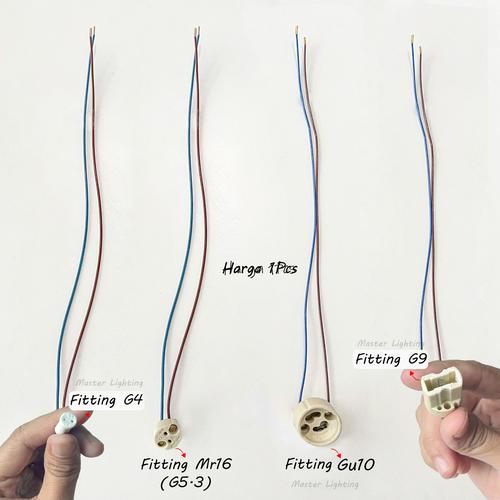 Jual Fiting halogen standard jerman soket Mr16 G5.3 G9 Gu10 G4 premium ...