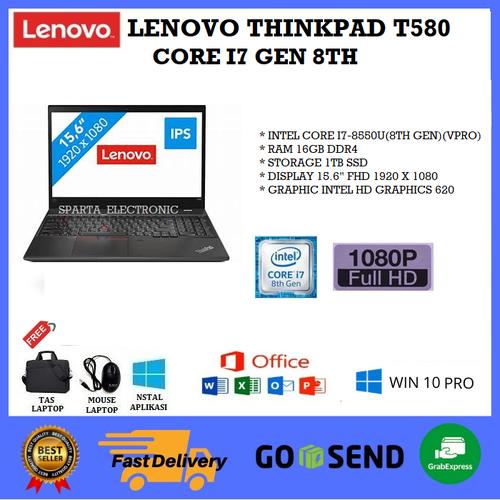 Jual LAPTOP LENOVO THINKPAD T580 NUMERIC I7 GEN 8TH/ 32GB/ 512GB/ 15.6 ...