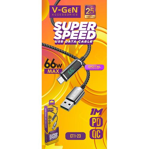 Jual Kabel Data USB V-GeN CT1-23 Super Fast Charging USB A to Type C PD ...