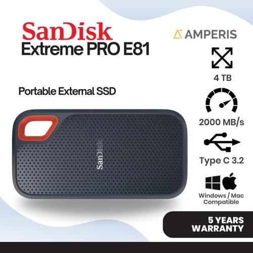 Promo SANDISK Extreme PRO E81 Portable SSD V2 4TB USB Type C 3.2 2000 MBps - Jakarta Barat ...