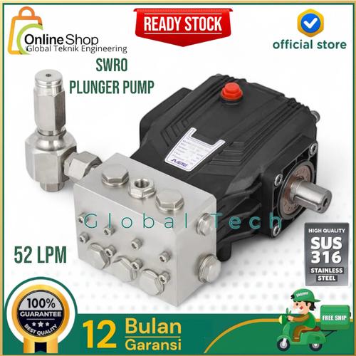 Jual SWRO PLUNGER PUMP 52 LPM 100 - 150 BAR SS316 POMPA SEA WATER RO ...
