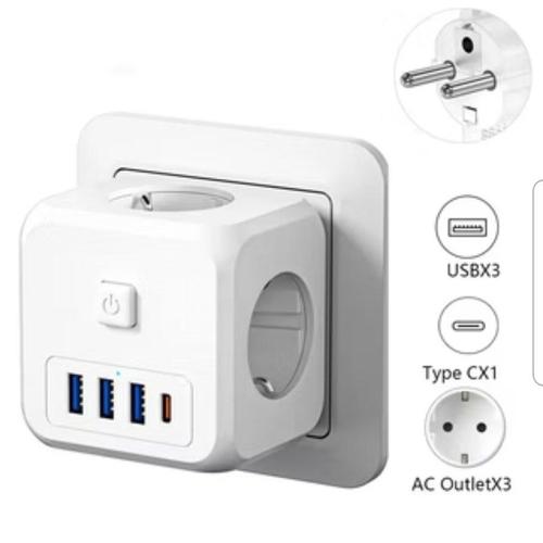 Jual Stop Kontak 7 8 in 1 USB Type C Port kabel Colokan listrik Colokan ...