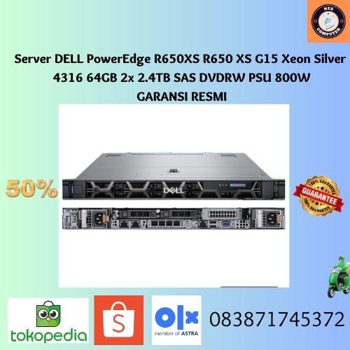 Jual Server DELL PowerEdge R650XS R650 XS G15 Xeon Silver 4316 64GB 2x ...