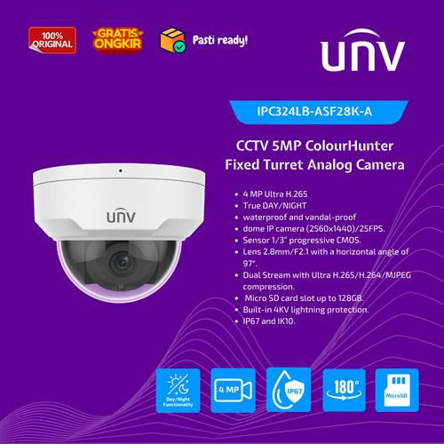 Promo UNV IPC324LB-ASF28K-A UNIVIEW 4MP HD IR Fixed Dome Network Camera Cicil 0% 3x - Jakarta ...