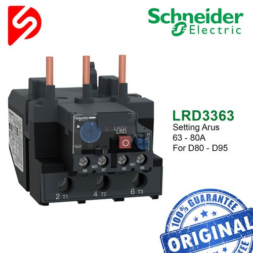 Jual Thermal Overload Relay LRD3363 63-80A Termal Kontaktor Schneider ...