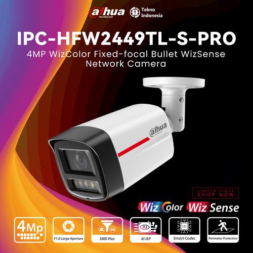 Jual Dahua IPC HFW2449TL-S-PRO 4MP WizColor Audio Fixed focal Bullet WizSense IP Camera Cctv ...