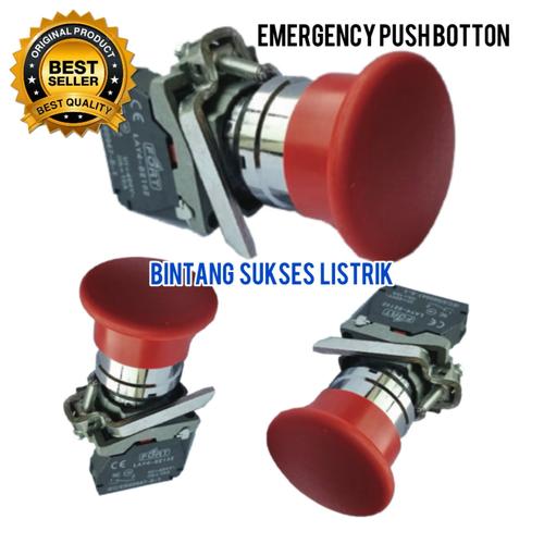 Jual ORIGINAL Emergency Stop Push Button Merah Push Lock LAY4-BC42 ...