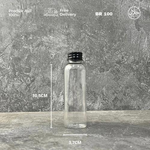Jual Botol PET BR 100ml Clear & Cap Ulir Aluminium / Botol Tutup Ulir 100ml - SILVER - Kota ...