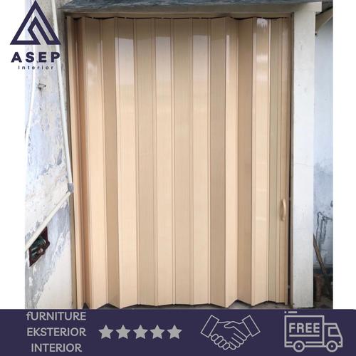 Jual pintu folding door pvc plastik bisa custom tampilan estetik ...