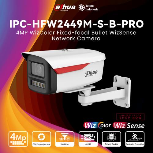 Jual Dahua IPC HFW2449M-S-B-PRO 4MP WizColor Audio Fixedfocal Bullet WizSense IP Camera Cctv ...