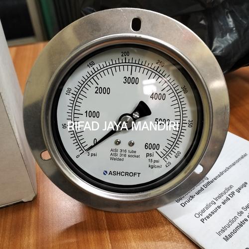 Jual pressure gauge ashcroft 6000 Psi 420 kg ukuran 4" inch back ...