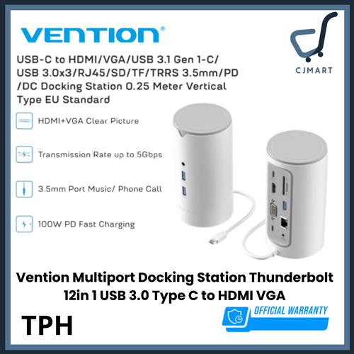 Promo Vention Multiport Docking Station Thunderbolt 12in 1 USB 3.0 Type ...
