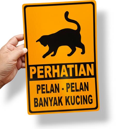 Jual rambu jalan sign board pelan pelan banyak kucing - kecepatan ...