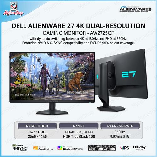 Jual DELL ALIENWARE 27 AW2725QF GAMING MONITOR DUAL RESOLUTION 27" 4K ...