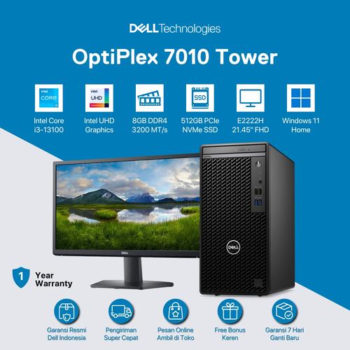 Jual Desktop Dell Optiplex 7010 Tower [Ci3-13100-8-512-UMA-W11-E2222H ...