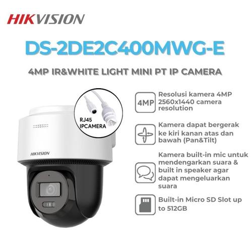 Jual IP Camera CCTV Mini PT Hikvision DS-2DE2C400MWG-E 4MP IR & White Light Dual Light - Jakarta ...