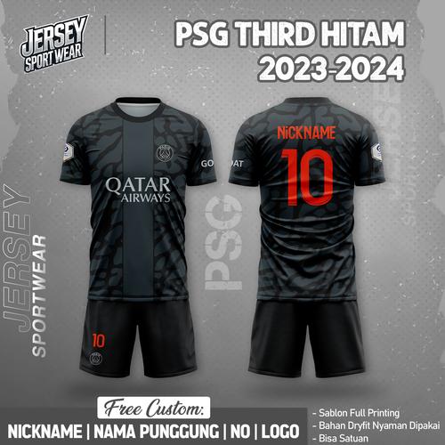 Jual Jersey Bola Futsal Olahraga Custom PSG THIRD HITAM 2023 - 2024 ...